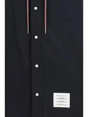 Thom Browne Nylon Cotton Hooded Jacket - Black