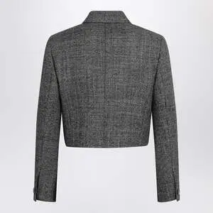 Gucci Cropped Wool Jacket With /white Texture