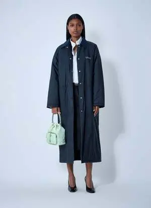Prada Logo Print Long Coat