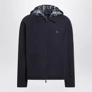 Burberry Reversible Cotton Jacket With Check Pattern - Blue