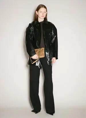 Saint Laurent Glossy Coated Cotton Saharienne Jacket - Black