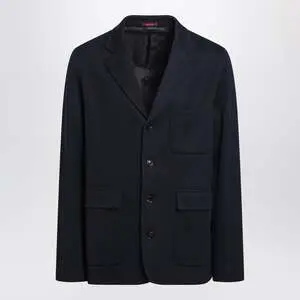 Gucci Blue Single-breasted Cotton Jersey Jacket - Gray