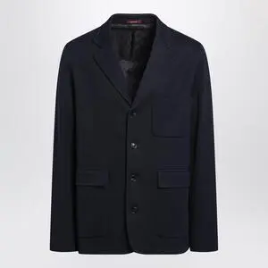 Gucci Blue Single-breasted Cotton Jersey Jacket - Gray