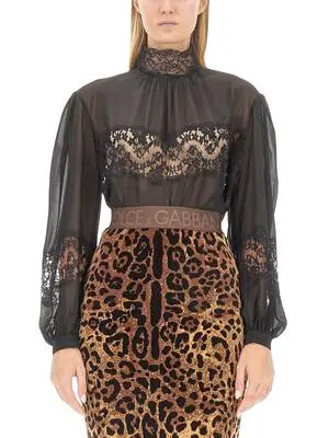Dolce & Gabbana Turtleneck Blouse - Black
