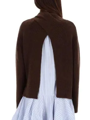 GANNI Wool Blend Sweater - Brown