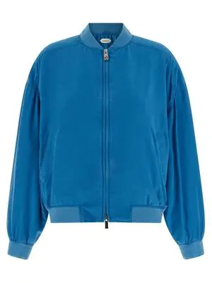 Versace Silk Poplin Blouson - Blue
