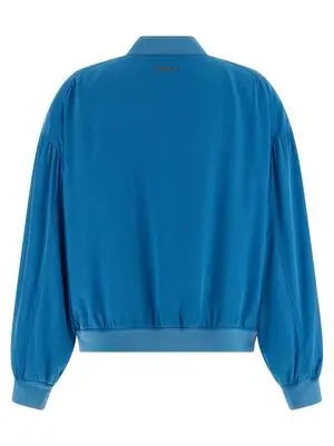 Versace Silk Poplin Blouson - Blue