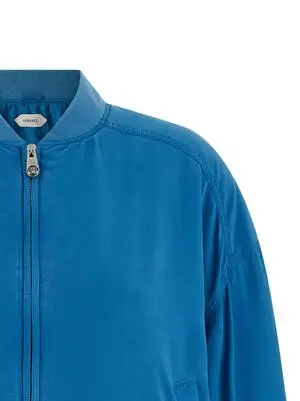 Versace Silk Poplin Blouson - Blue