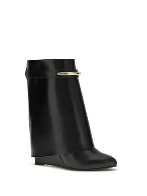Givenchy Leather Shark Ankle Boots - Black