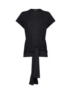 TOTEME Black Jersey Tie-waist Top - Multicolor