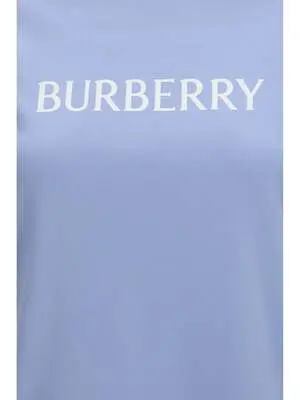 Burberry Embroidered Logo Cotton T-shirt - Blue