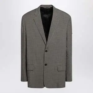 Balenciaga Khaki And Brown Gingham Jacket