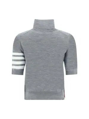 Thom Browne Virgin Wool Turtleneck Sweater - Gray