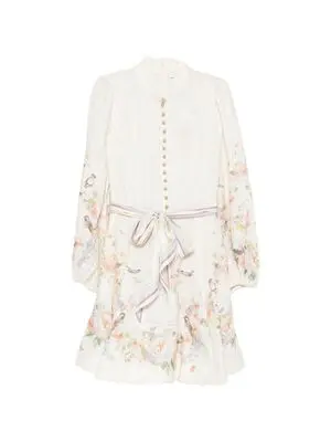 Zimmermann Valiant Linen Mini Dress - Multicolor