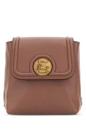 Chloé Antiqued Leather Horse Medal Backpack - Pink