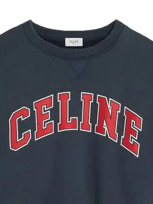 Celine Logo Cotton Crewneck Sweatshirt