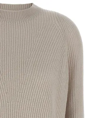 Max Mara Molveno Ribbed Wool Sweater - Cream