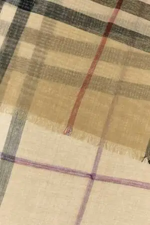 Burberry Embroidered Wool Blend Scarf