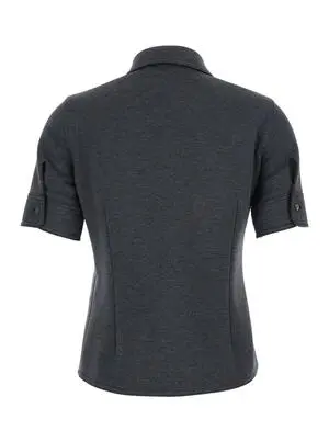 Gucci Wool And Cotton Blend Short Sleeve Shirt - Gray
