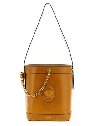 Versace Pivot' Small Bucket Bag - Brown