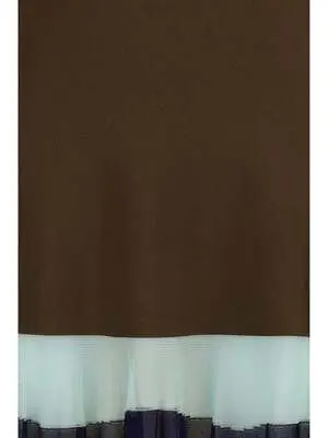 Fendi Long Dress With Color-striped Skirt - Multicolor