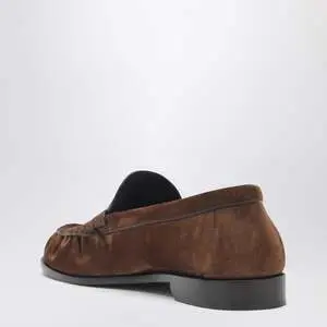Saint Laurent Le Loafer Dark Havana Suede Loafers - Brown