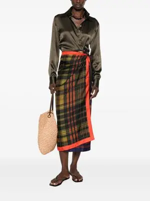Dries Van Noten Silk Long Skirt