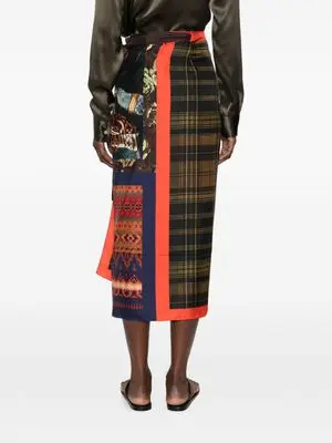 Dries Van Noten Silk Long Skirt