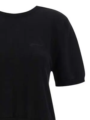 GANNI Organic Cotton Bare Back Sweater - Black