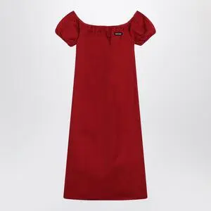 Miu Miu Cotton Off-the-shoulder Midi Dress - Red