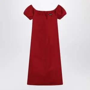 Miu Miu Cotton Off-the-shoulder Midi Dress