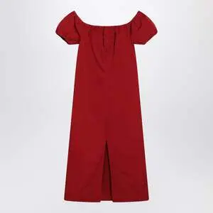 Miu Miu Cotton Off-the-shoulder Midi Dress