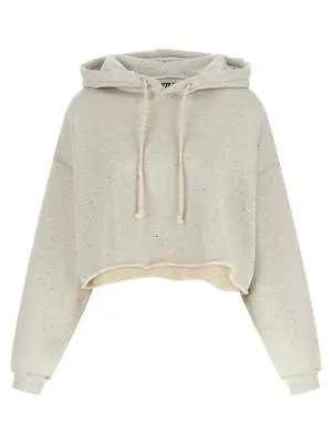 GOLDEN GOOSE Crystal Appliqué Cotton Hoodie - Gray
