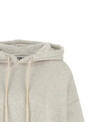 GOLDEN GOOSE Crystal Appliqué Cotton Hoodie - Gray