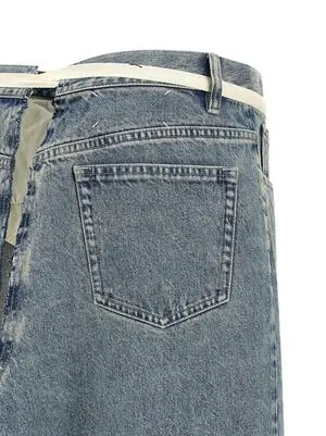 MAISON MARGIELA Raw Hem Denim Skirt - Blue