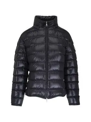 Moncler Quilted Coat With Fur Trim - Multicolor