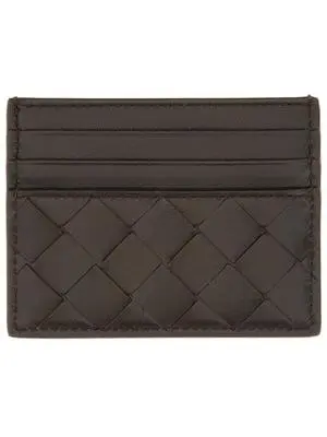 Bottega Veneta Woven Credit Card Holder - Brown