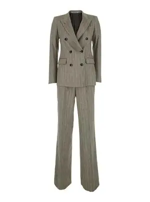 Tagliatore Linen Blend Double-breasted Suit - Gray