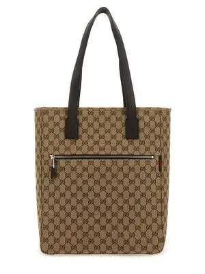 Gucci Fabric Shopping Bag Gg Medium - Brown