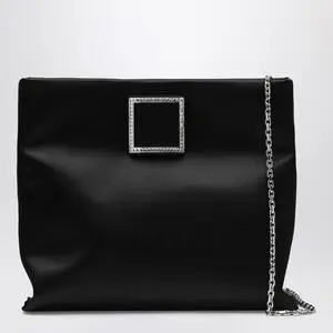 ROGER VIVIER Trompette Clutch In Satin - Black