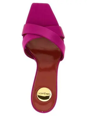 Saint Laurent Opyum Satin Mules - Pink