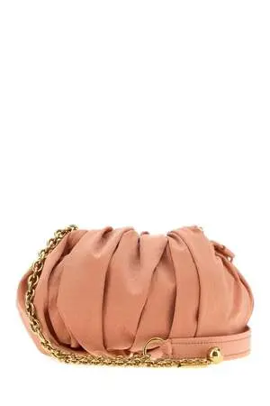 Chloé Peach Canvas Plisse Shoulder Bag - Orange