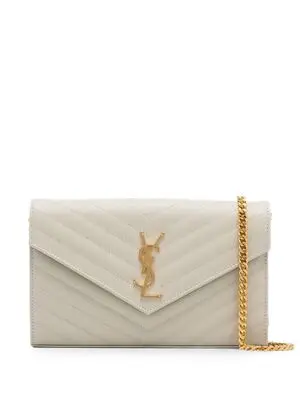 Saint Laurent Saint Laurent Women Cassandre Leather Wallet On Chain Multicolor