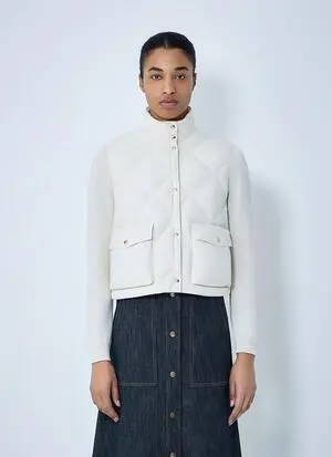 Moncler Diamond-quilted Gilet - White