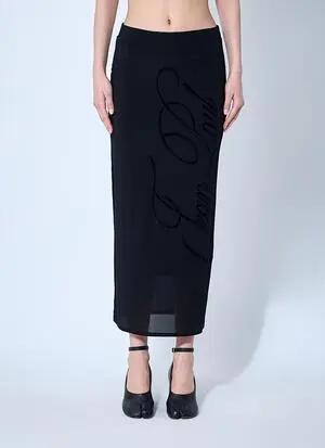 JEAN PAUL GAULTIER Mesh Tattoo Midi Skirt - Black