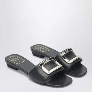 ROGER VIVIER Leather Slides - Black