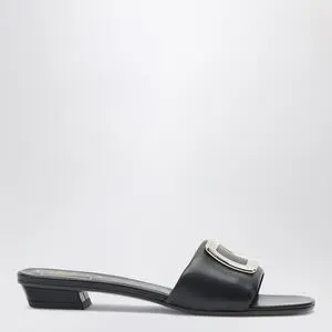 ROGER VIVIER Leather Slides - Black