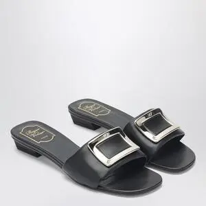 ROGER VIVIER Leather Slides - Black