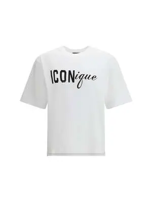 Dsquared2 T-shirt In Cotton With Icon Graphic Print - White