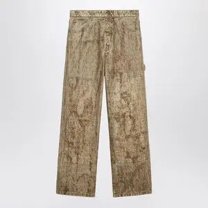 1989 STUDIO Denim Flock Carpenter Pants Camo - Cream